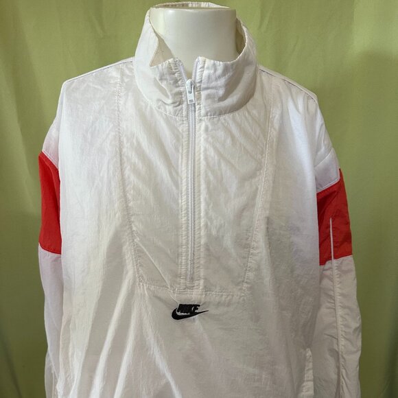 Nike | Jackets & Coats | Nike White Red 4 Zip Drawstring Mens ...